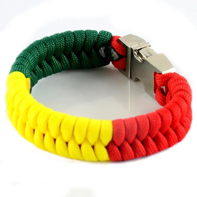Emergency Paracord Survival Bracelet with Metal Release Buckle for Outdoor Camping