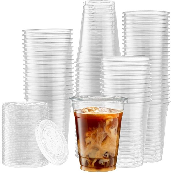 Quality Eco-friendly Disposable PET Clear Plastic Juice Cups with Lids 20oz for sale
