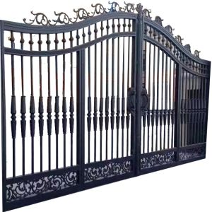Quality Polished Exterior Wrought Iron Garden Gates Swing Driveway Gates Doors for sale