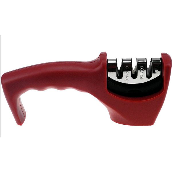 Quality Manual 3 Stage Ceramic Wheel Knife Sharpener Safety For Kitchen Knife Set for sale