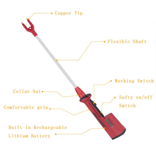 Quality Portable 71cm High Voltage Electric Cattle Prods Rechargeable Copper for sale