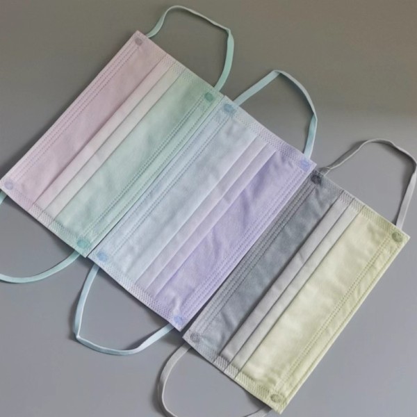 Quality 3ply Disposable Face Mask Elastic Ear Loop Colorful 3.5mm 5mm for sale
