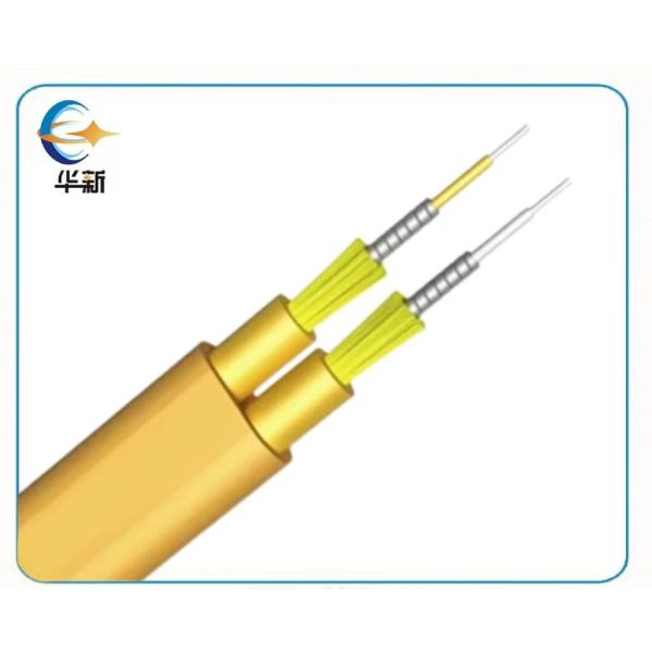 Quality GJFJBV Flat Fiber Optic Cable Double Protection Armor Layer Aramid Yarns Single for sale