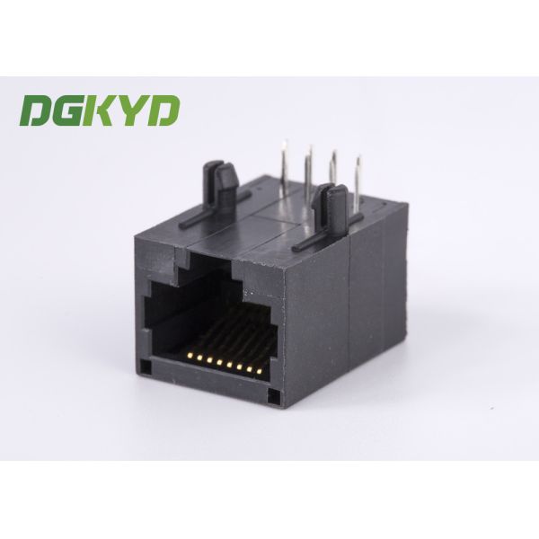 Quality 10/100 BASE 1x1 Tab Down RJ45 Network Connector with transformer PBT black for sale