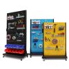 Customized Pop Pos Display Standing Pegboard Metal Display Stands With Wheels china Customized Pop Pos Display Standing Pegboard Metal Display Stands With Wheels
