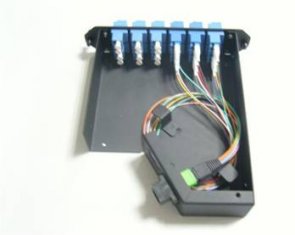 Quality 12 port Cold Rolled Steel Sheet Black color High Integrated FTTH Terminal Box , Fiber Net Work MPO Panel LC SM for sale