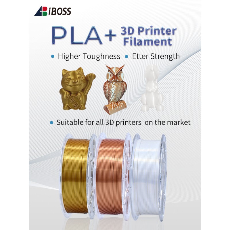 Iboss Silk Grey High Quality PLA 3D Printer Filament Toughness Enhanced