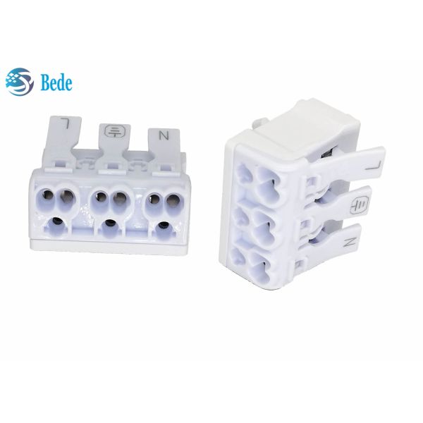 Quality 3 Pole Push Wire Connector Quick Terminal Block Suitable For Joining Solid Or Stranded Wires No Tools Needed for sale