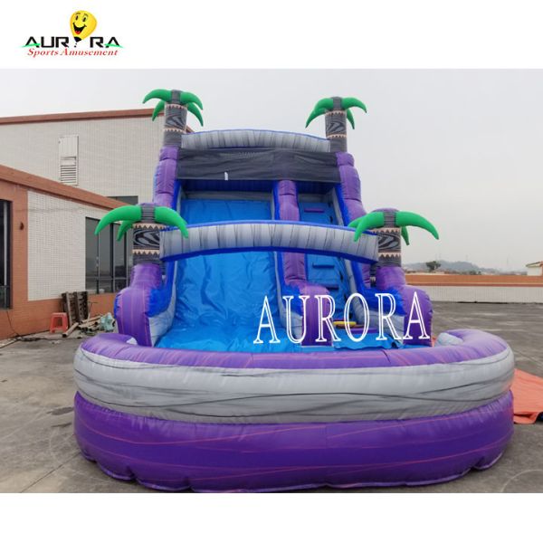 Quality Purple Giant Inflatable Water Slide Waterproof For Summer Fun for sale