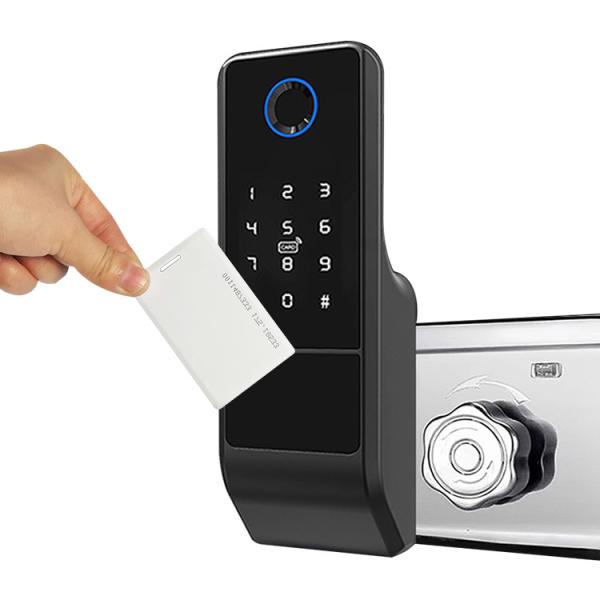 Quality Tuya Wifi APP Biometric Finger Print Smart Door Lock Fingerprint Door Handle for sale