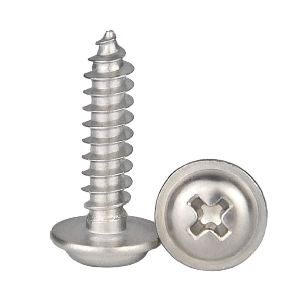 Quality DIN968 Pan with washer attached head cross self tapping screws for sale