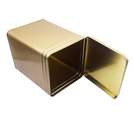 Quality Large Square Tea Canister Tin With Hinged Lid Tea Tin Packaging for sale