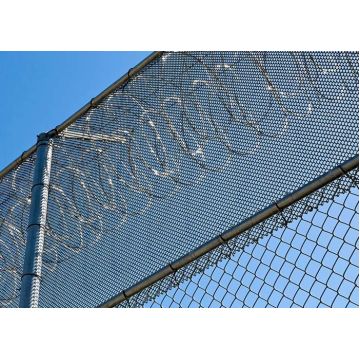 Quality Military Defense 10 Ft Chain Link Fence With Barbed Wire And Razor Wire for sale
