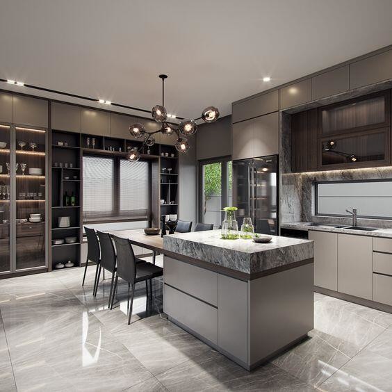 Quality Customized Modern Style Smart Wood Modular Kitchen Cabinet Quartz Stone for sale