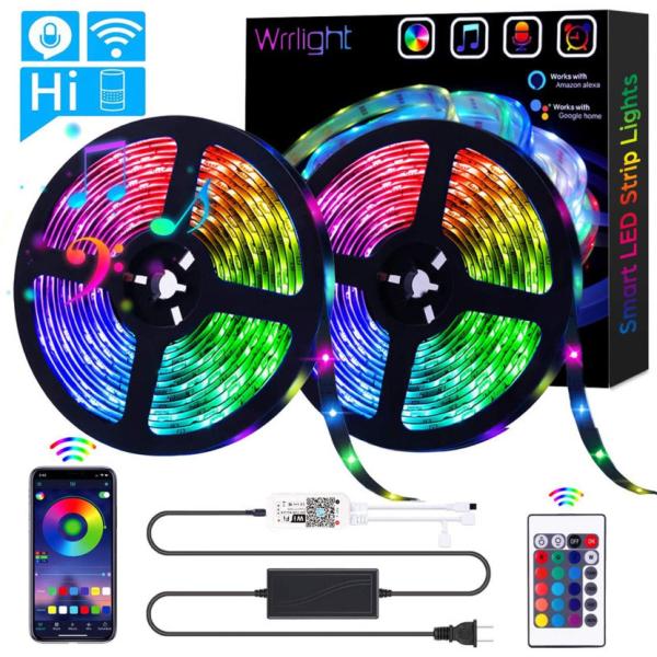 Quality 85-265V 2600lm/10m 5100lm/20m 10000lm Smart Wifi Remote Control Flexible Rgb Led Strip for sale