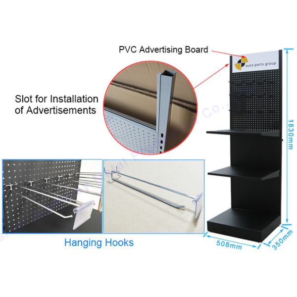 Quality Hardware Pebboard Tools Rack Retail Shop Metal Display Stand for sale