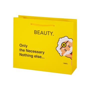 Quality Matt Lamination Yellow Paper Packaging Bags Square Shape for sale