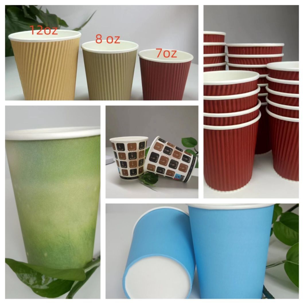 Factory Regular Base Supply Disposable Double or Ripple Wall Paper Cup 8oz 260g+18 PE+250