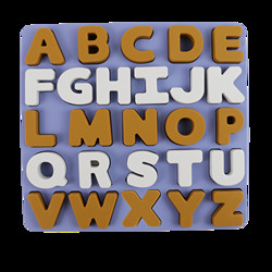 Quality Food Grade Kids Silicone Puzzle With Letters Alphabet Shape for sale