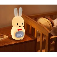 Quality LED Alarm Clock Night Light Rabbit Desktop Touch Control Battery for Children for sale
