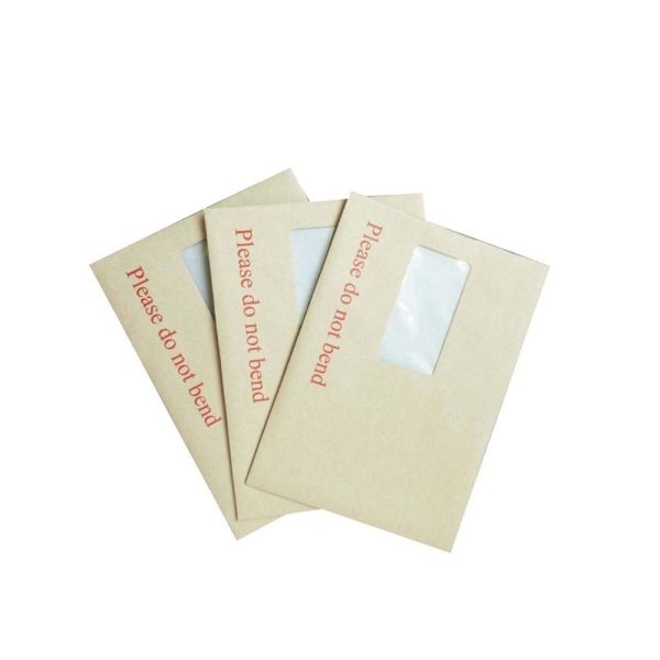 Quality Brown/White Kraft Paper Self-adhesive Board Backed Window Envelopes for for sale