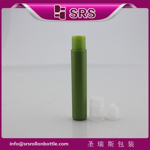 Quality green color 15ml plastic roll on bottle for skincare liquid for sale