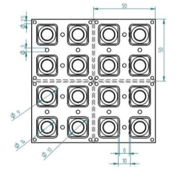 Quality Translucent 4x4 POS Terminal Custom Silicone Rubber Keypads for sale