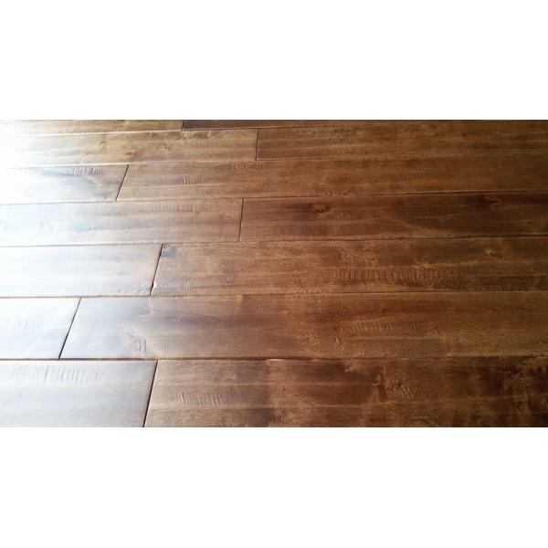 Quality rustic Solid Birch Hardwood Flooring., stained and matt finishing, handscraped for sale