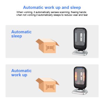 Quality Desktop Omnidirectional Barcode Scanner 2D Hands Free USB Wired Automatic Image for sale