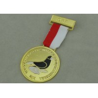 Quality Synthetic Enamel DRF Custom Awards Medals Gold Plating Zinc Alloy With Ribbon for sale