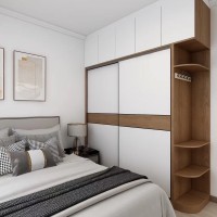 Quality 2 Glass Door Cabinet 18mm Sliding Door Wardrobe Wooden For Dressing Room for sale