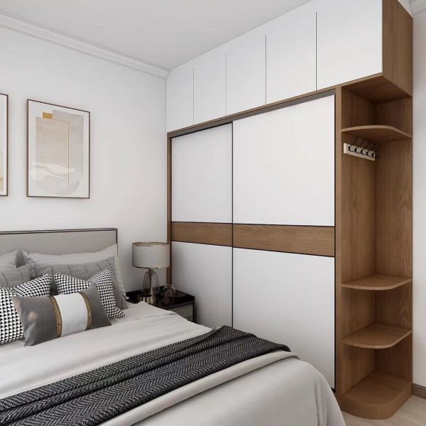 Quality 2 Glass Door Cabinet 18mm Sliding Door Wardrobe Wooden For Dressing Room for sale