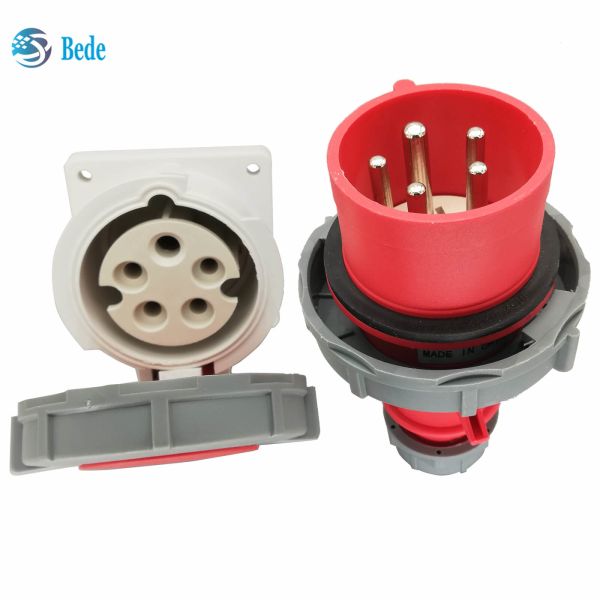 Quality Waterproof IP67 Industrial Plug Sockets 5Pins 3P+N+E 16Amp and 32Amp Panel for sale