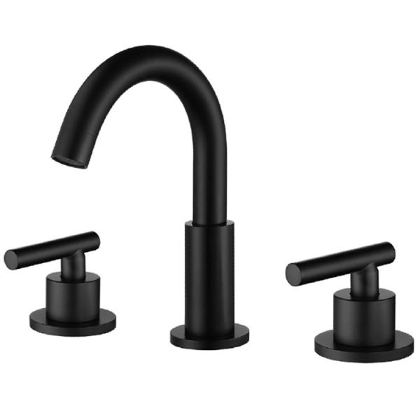 Quality 8In Widespread Bathroom Sink Faucet Matte Black Centerset Faucet for sale