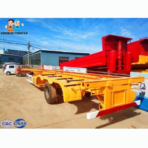 Quality Flatbed 13T FUWA Axle Twistlock Container Semi Trailer for sale