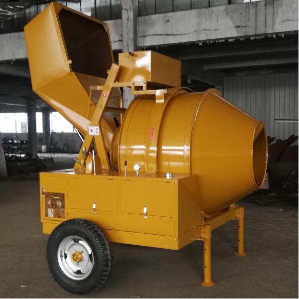 Quality JZR350A Air Cooled Diesel Concrete Mixer with Hydraulic Tipping Hopper 560L for sale