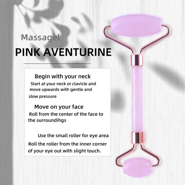 Quality Fashionable Skincare Face Jade Roller pink Quartz Stone Face Roller for sale