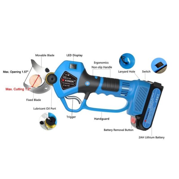 Quality High Quality Lithium Pruning Shears Battery Operated With LED Display for sale