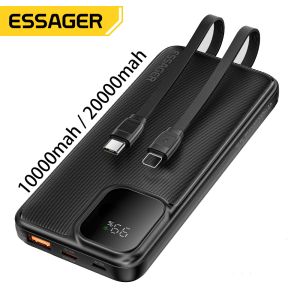 Quality ESSAGER ES-D023 22.5W Digital Portable 10000mAh Power Bank with Cable for sale