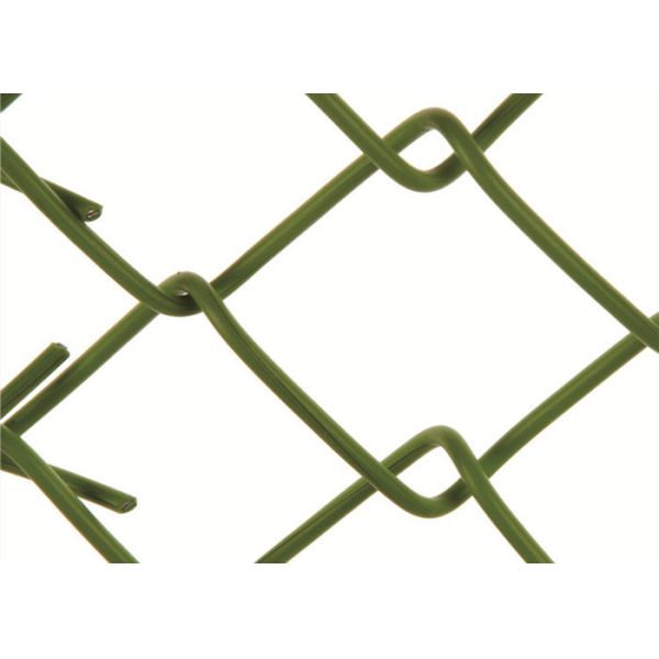 Quality Dark Green Hot Dipped Chain Link Fence Roll Silver Electric Galvanized 10m With PVC Coating for sale