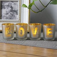 Quality Electroplated Matte Glass Candle Holders With Morden Pattern for sale