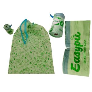 Quality Bags BPI ASTM D6400 Plastic Free Packaging Drawstring For Dog Poop for sale