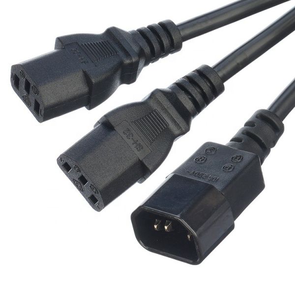 Quality 6-10A/250V Current/Voltage Rate IEC 320 C14 Male to 2*C13 Female Y Type Splitter Power Cord with C13 C14 Extension Cable for sale