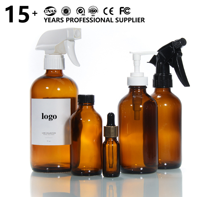 Factory Price Empty Perfume Sprayer Glass Rose Oil Boston Bottle with Trigger