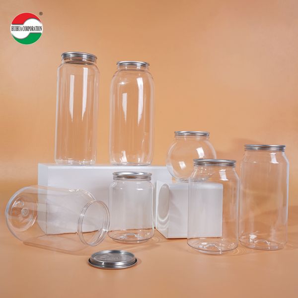 Quality 250ml 330ml 400ml 500ml 700ml Custom Size PET Bottle Jar Packaging Beverage Cans Made From Food Grade PET Material Transparent With Press Cover Easy Open Lid for sale