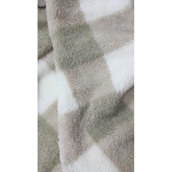 Quality Plaid Printed Shu Velveteen Fabric 100% Polyester 280gsm for sale