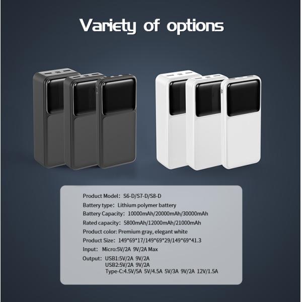 Quality 20000mAh Built In Lightning Cable Power Bank Portable 149.2*69.3*30.4mm for sale