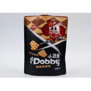 Quality Upright Zippered Snack Food Packaging Bags / Biscuit Kraft Paper Packaging Bags for sale