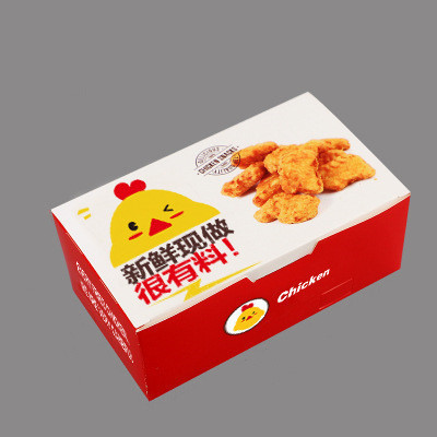 Quality Small Cube Fried Chicken Takeaway Kraft Paper Snack Boxes With Window for sale