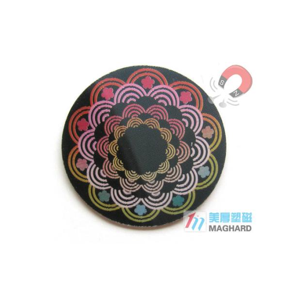 Quality Printed Round Personalized Fridge Magnet , Rubber Black Refrigerator Magnets for sale